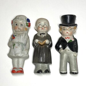 Vintage Bisque Porcelain Wedding Penny Dolls in Original Box, Bisque ...
