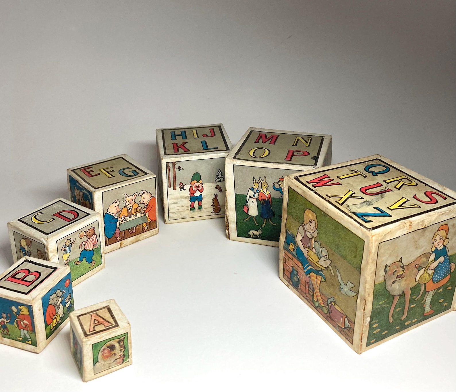 Vintage Set of Stacking Blocks Marked Germany, Alphabet Blocks With ...
