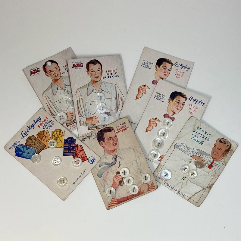 Vintage Button Cards - Etsy