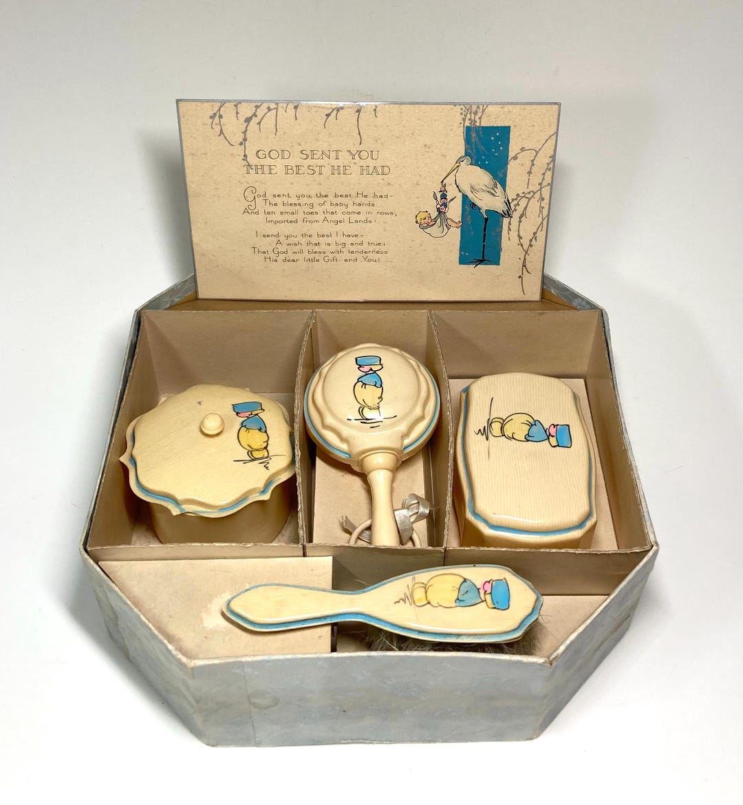 Vintage Celluloid Baby Grooming Kit, Celluloid Set With Dutch Boy - Etsy