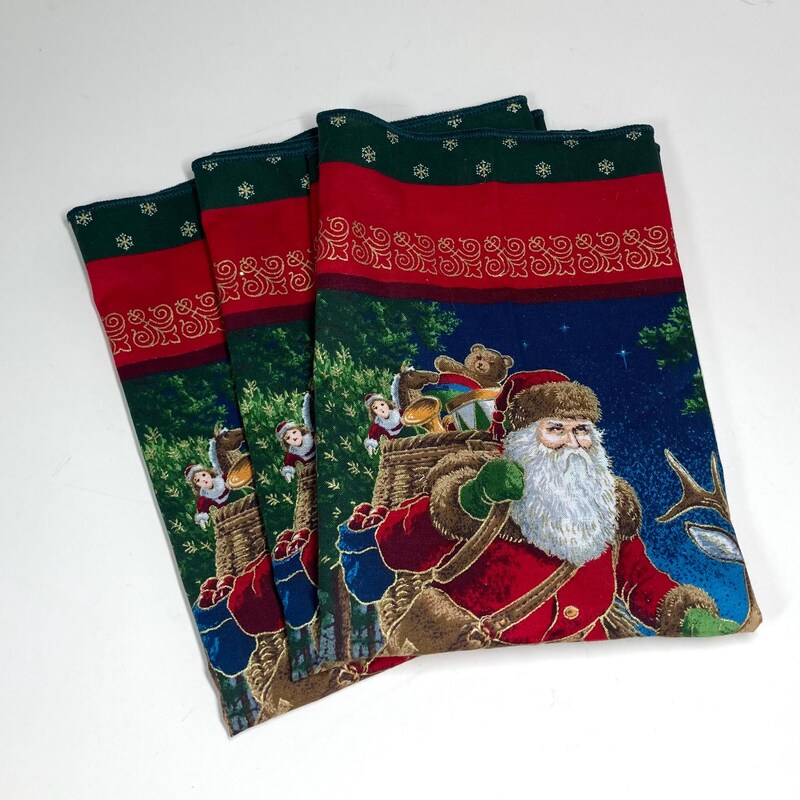 Black Santa Napkins - Etsy