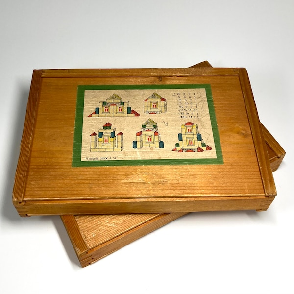 Antique Wooden Building Blocks - Etsy