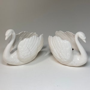 Pair of Goebel Swan Candle Stick Holders, Vintage Goebel Swans, White ...