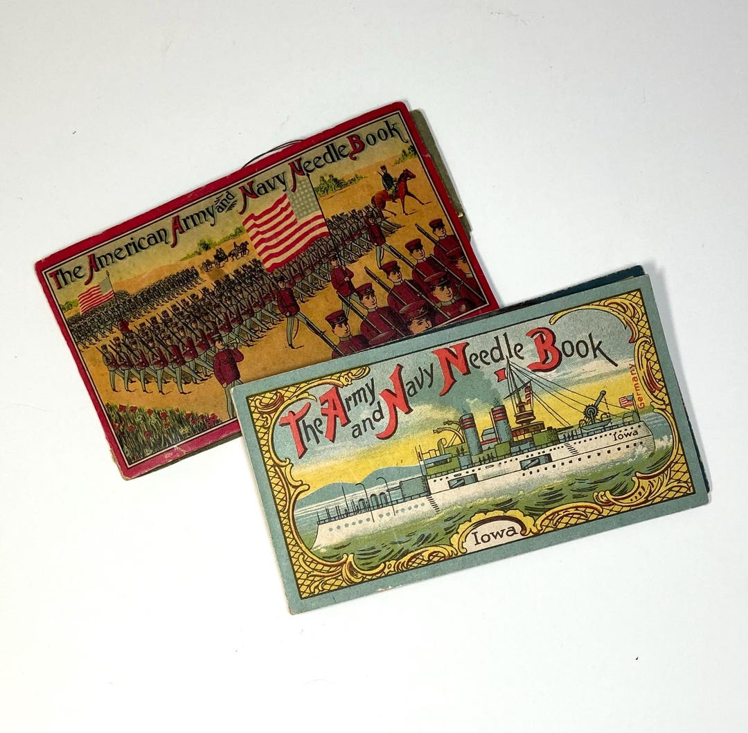 Two Vintage Needle Books, the Army and the Navy Needle Book, the ...