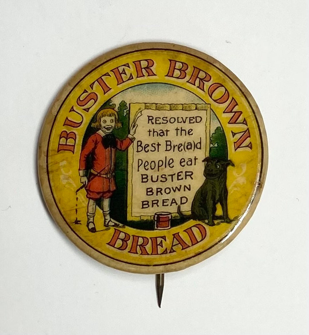 Vintage Buster Brown Bread Celluloid Pin Back - Etsy