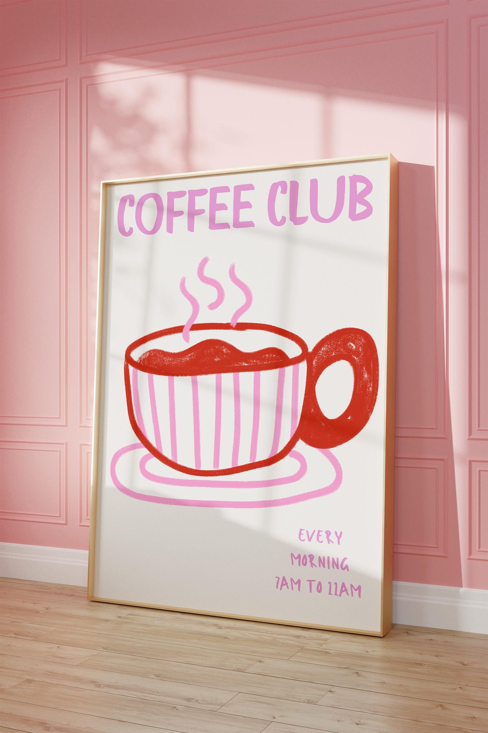 Printable Coffee Club Art, Modern Coffee Poster, Digital Download ...