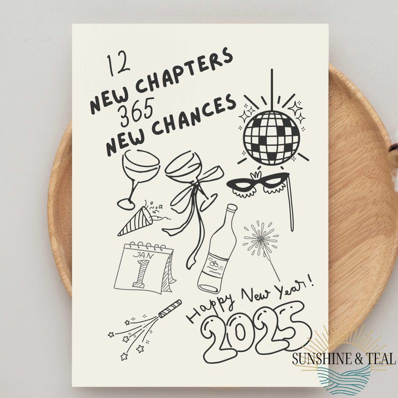 New Years Eve Party 12 New Chapters 365 New Chances Print, Printable ...
