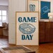 Blue College Game Day Wall Art, Preppy Printable Dorm Room Poster ...