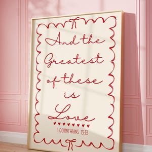 1 Corinthians 13 Christian Wedding Print, the Greatest of These is Love ...