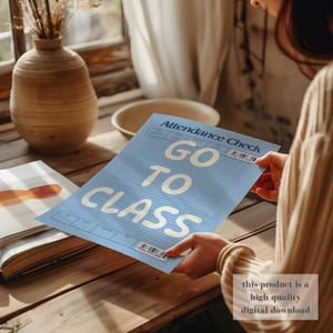 Go to Class Blue College Poster, Preppy Printable Dorm Room Art, Trendy ...