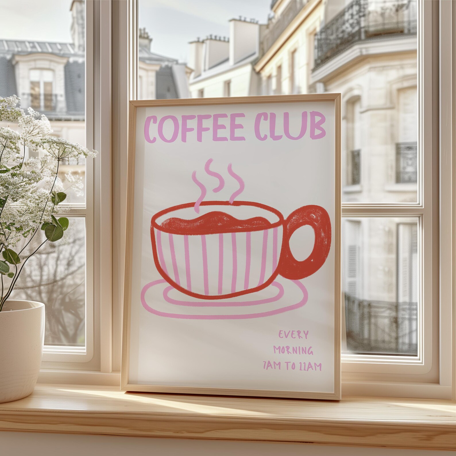 Printable Coffee Club Art, Modern Coffee Poster, Digital Download ...