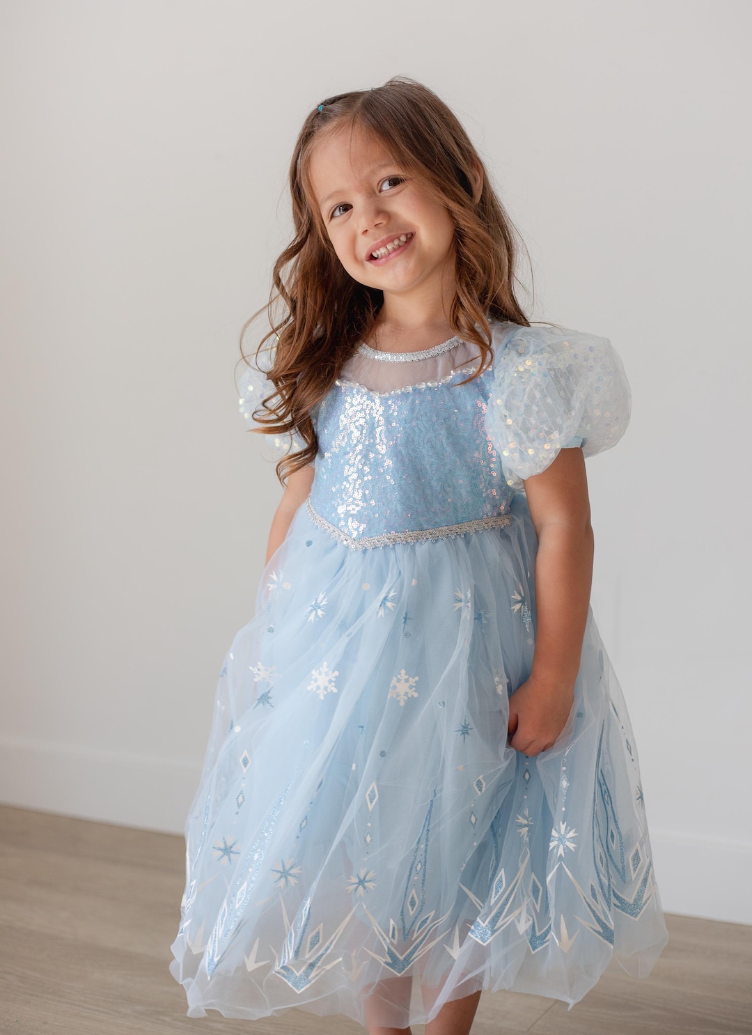 Elsa Inspired Princess Dress, Blue Winter Princess Dress Up, Winter ...