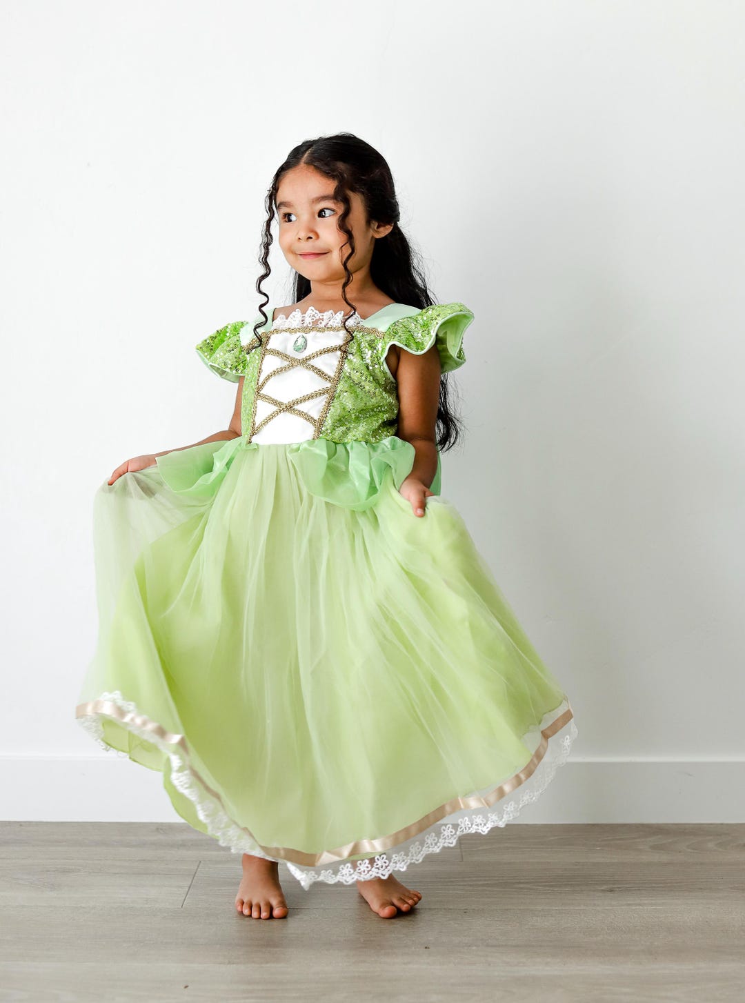 Tiana Inspired Princess Dress Costume With Tiara - Etsy