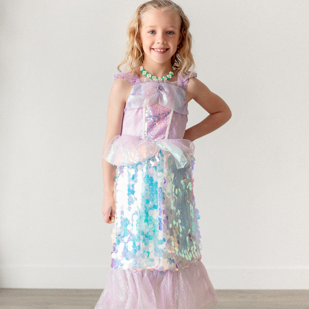 Mermaid Tail Inspired Princess Dress, Sparkly Princess Dress Up ...