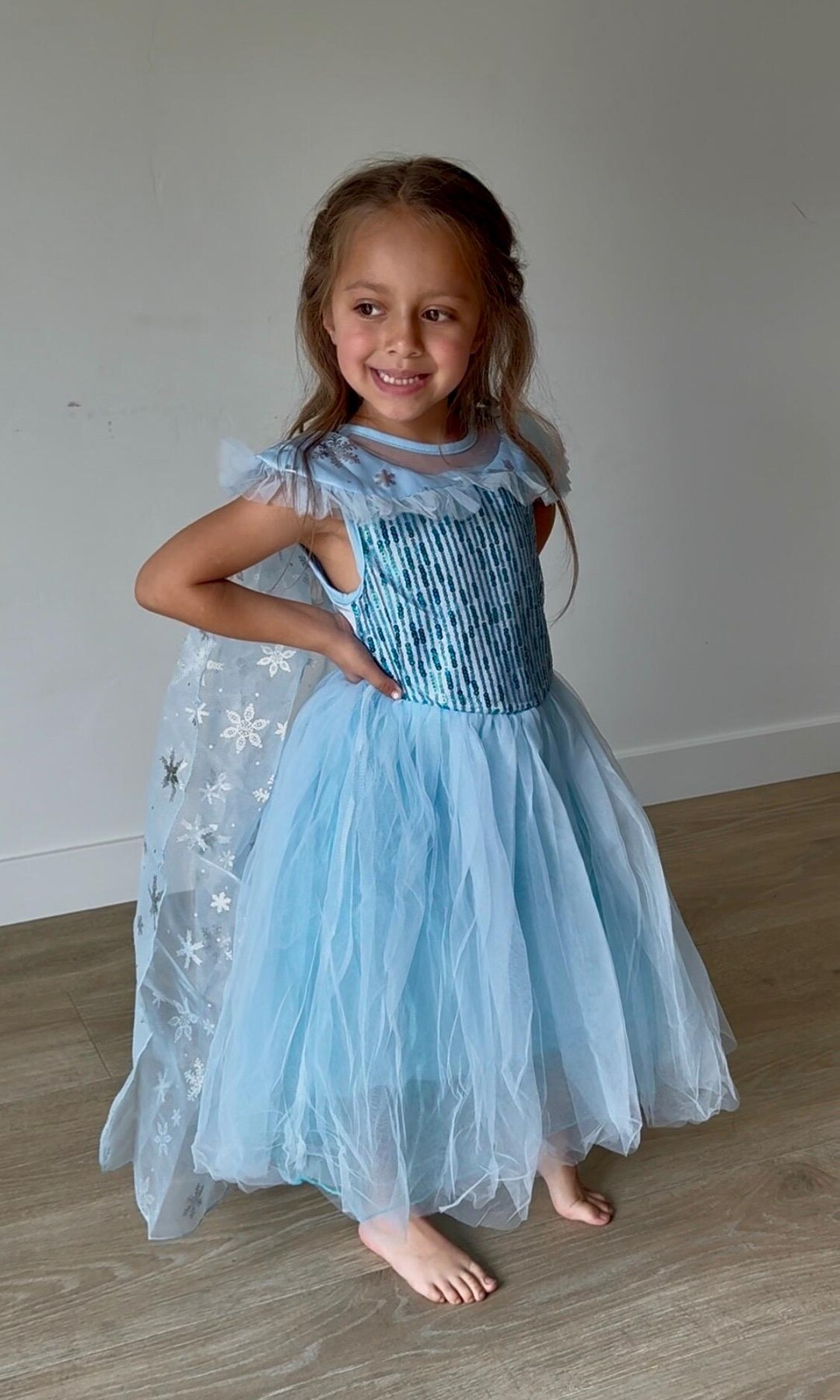 Elsa Inspired Princess Dress, Blue Winter Princess Dress Up, Winter ...
