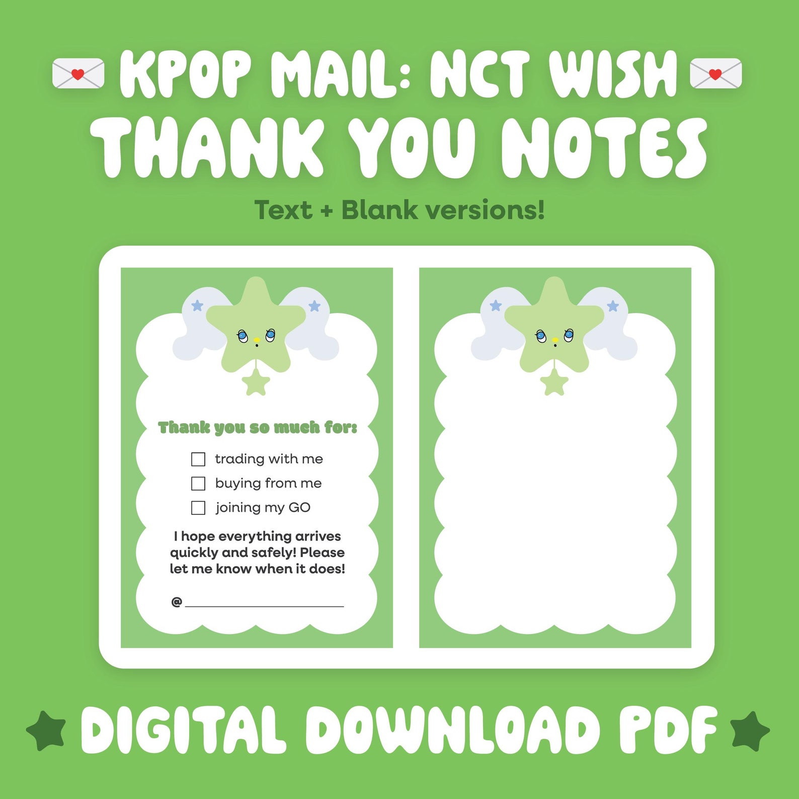PRINTABLE ~ NCT Wish Kpop Mail Thank You Notes - Etsy