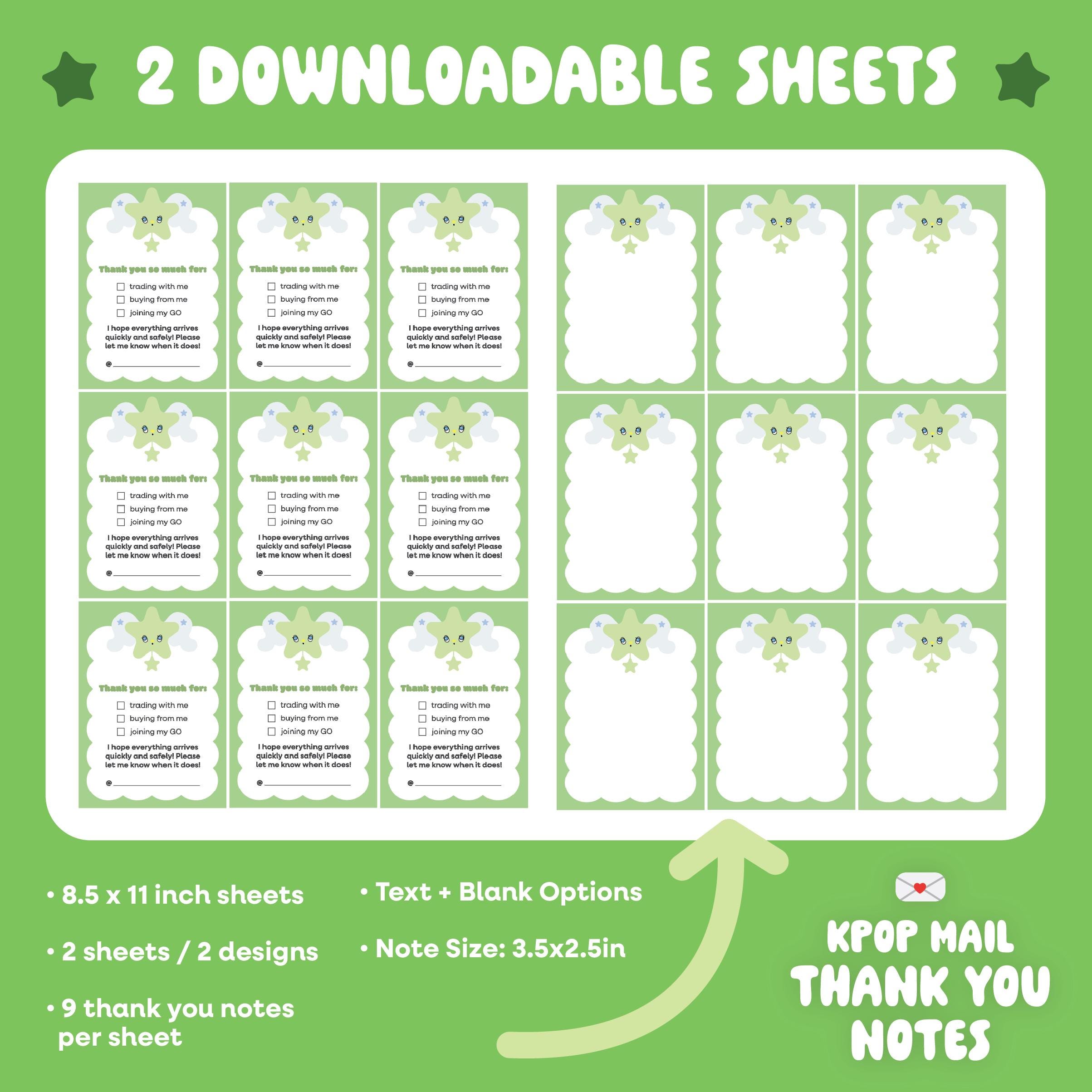 PRINTABLE ~ NCT Wish Kpop Mail Thank You Notes + A5 Binder Fillers ...