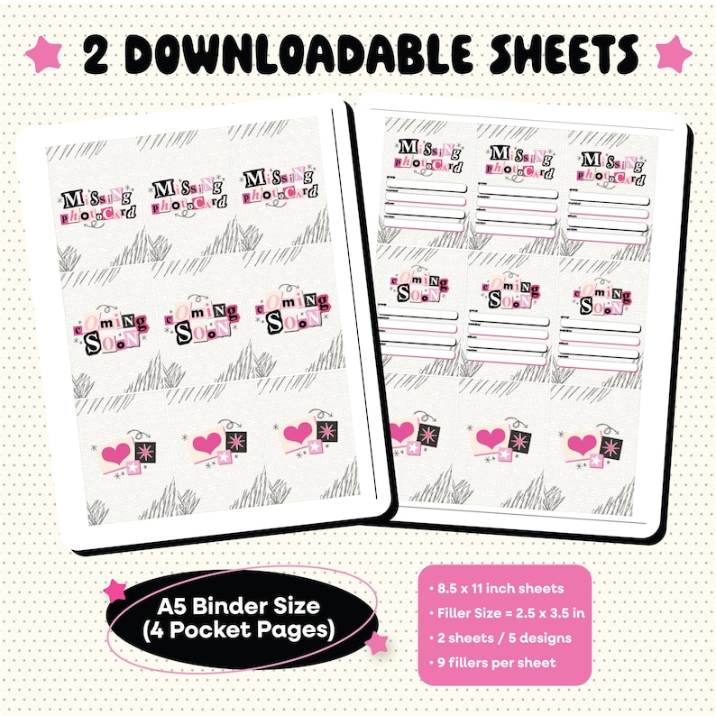 PRINTABLE Kpop Photocard Binder Inserts / Fillers A5 SIZE - Etsy