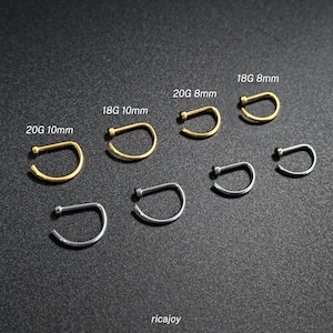 Implant Titanium D Nose Ring - Etsy