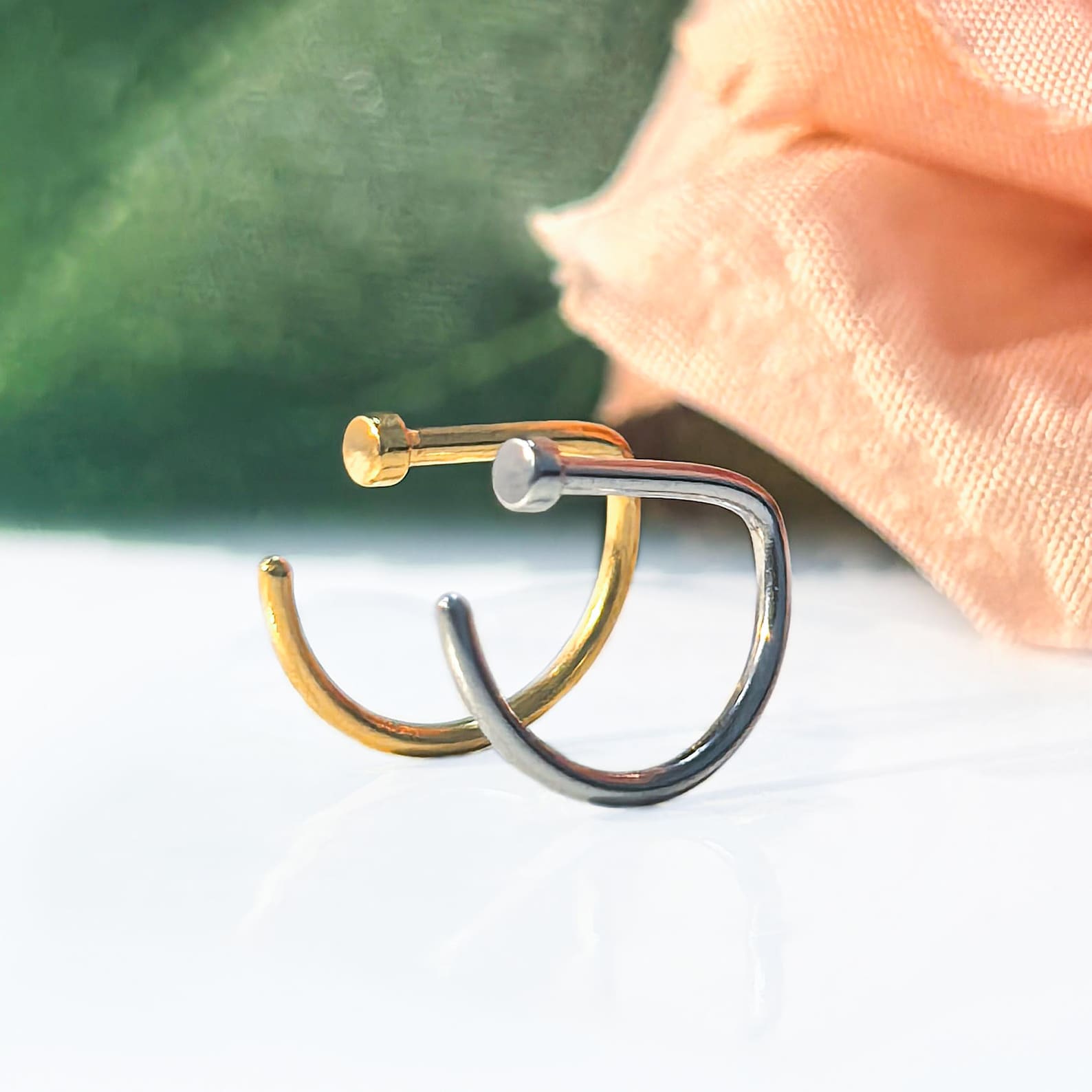 Nose Ring, D Shape Ring, Implant Grade Titanium, 20ga or 18ga, 8 or ...