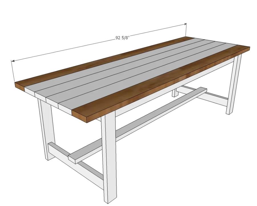 Simple Farmhouse Table Plans, Wooden Dinning Table Build Plans ...