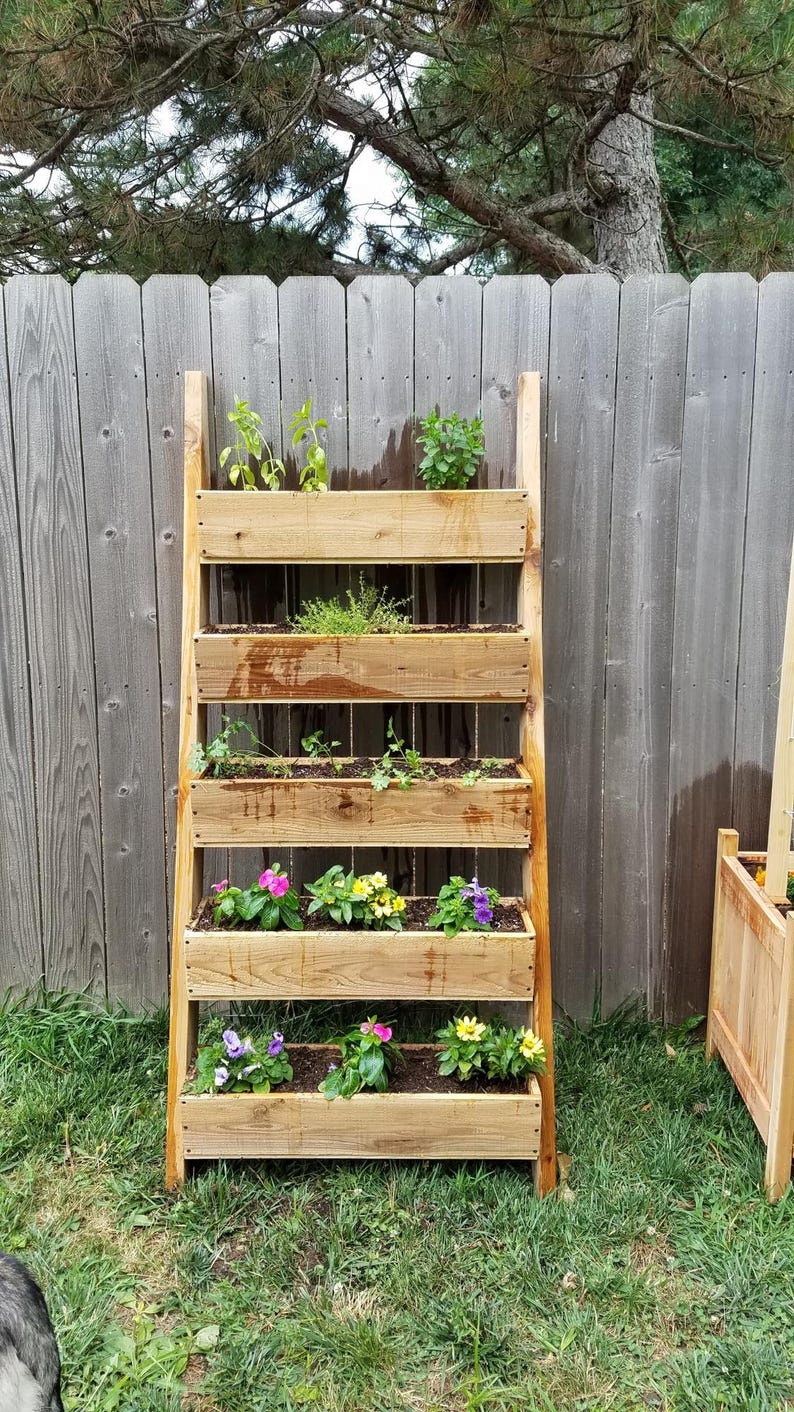 Tiered Vertical Planter Box Plans: Ladder Herb Garden (PDF File) - Etsy