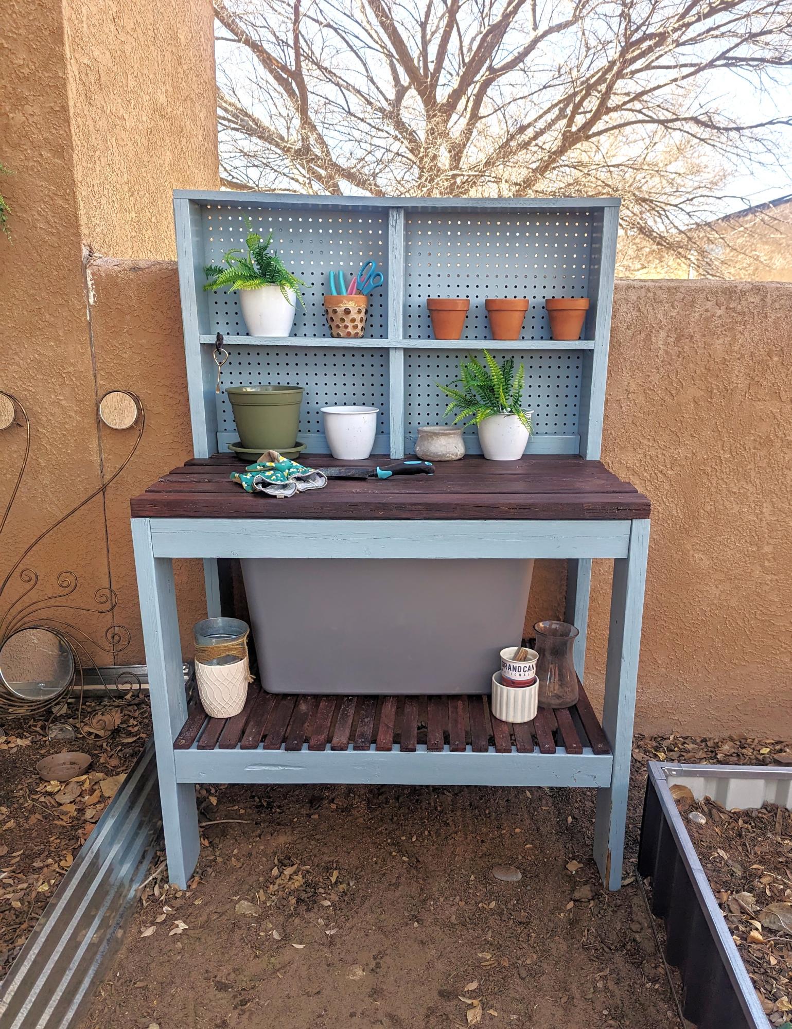 Simple Potting Bench Plans, Garden Potting Bench, Outdoor Potting Bench ...