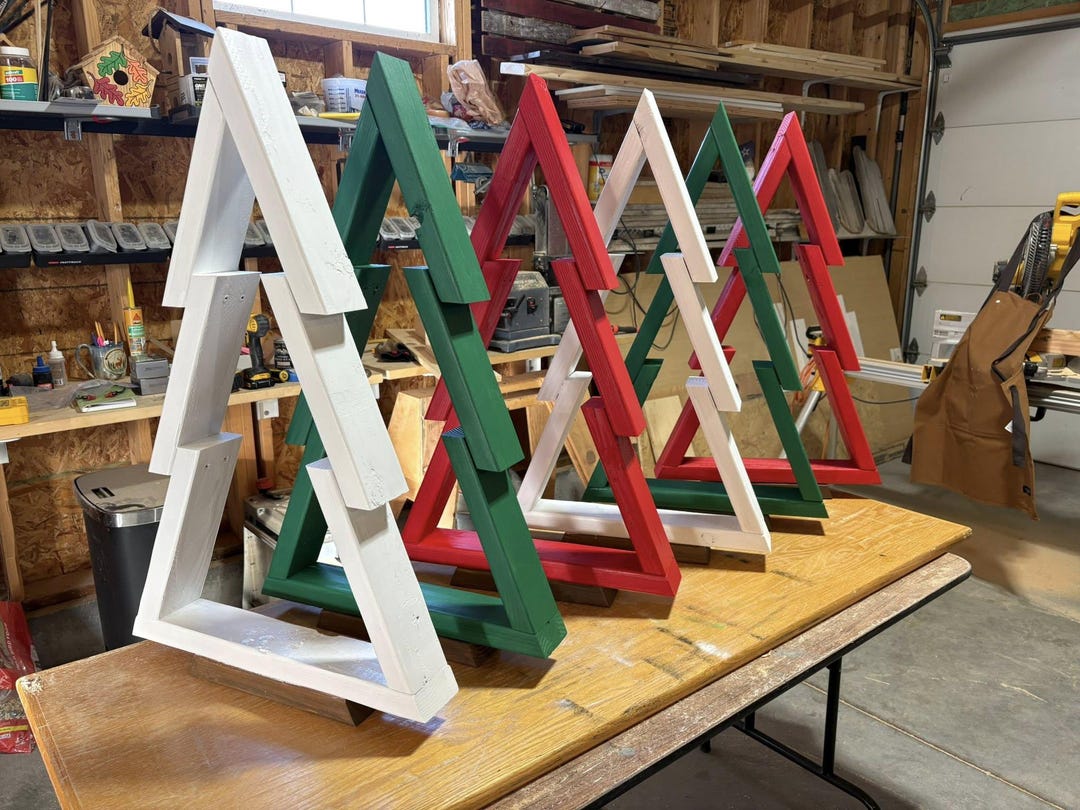 Wooden Christmas Tree Plan: DIY Holiday Patio Decor, Xmas Tree PDF ...