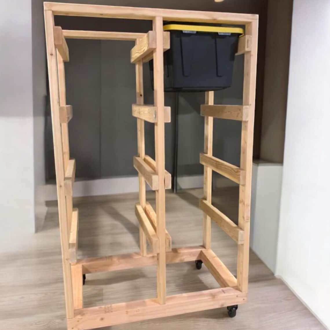 Bin Storage Rack, 27 Gallon Tote Storage Plans, Garage Shelves Plans ...