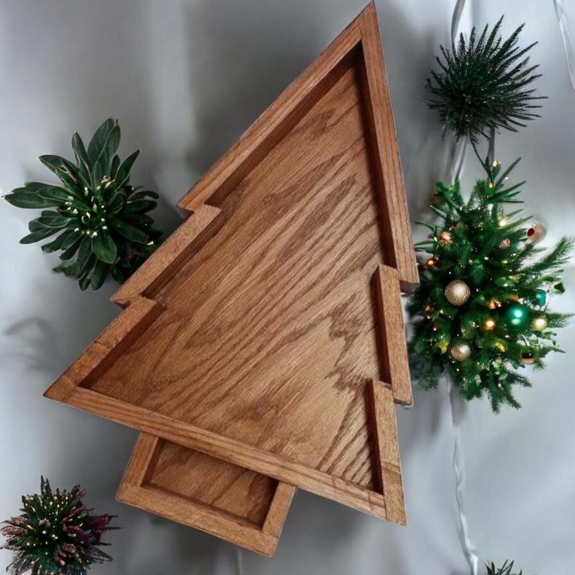 Wooden Christmas Tree Decor, Food Tray DIY Plans, Food Serving Plan ...