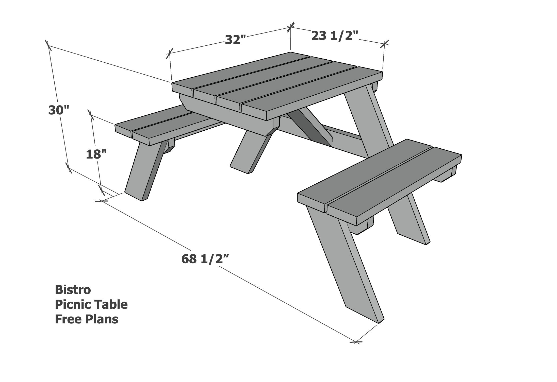 Picnic Table Plans, Bar Table Plans, Small Table Plan, Two Person Table ...