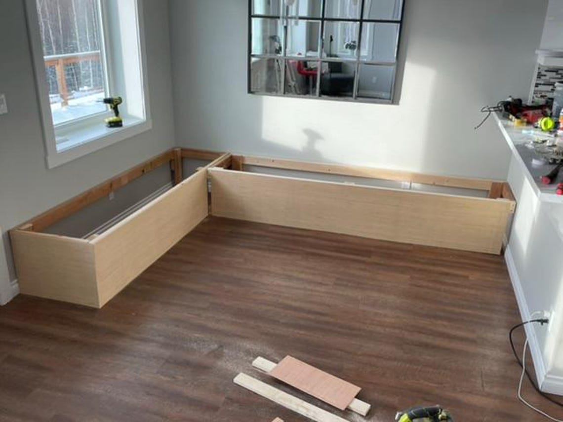Corner Bench DIY Plan: Kitchen Banquette Seating With Storage (PDF Plan ...