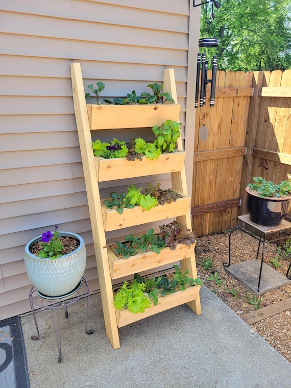 Ladder Herb Garden Layout Home Source Bamboo 3 Tier Garden Plant Stand