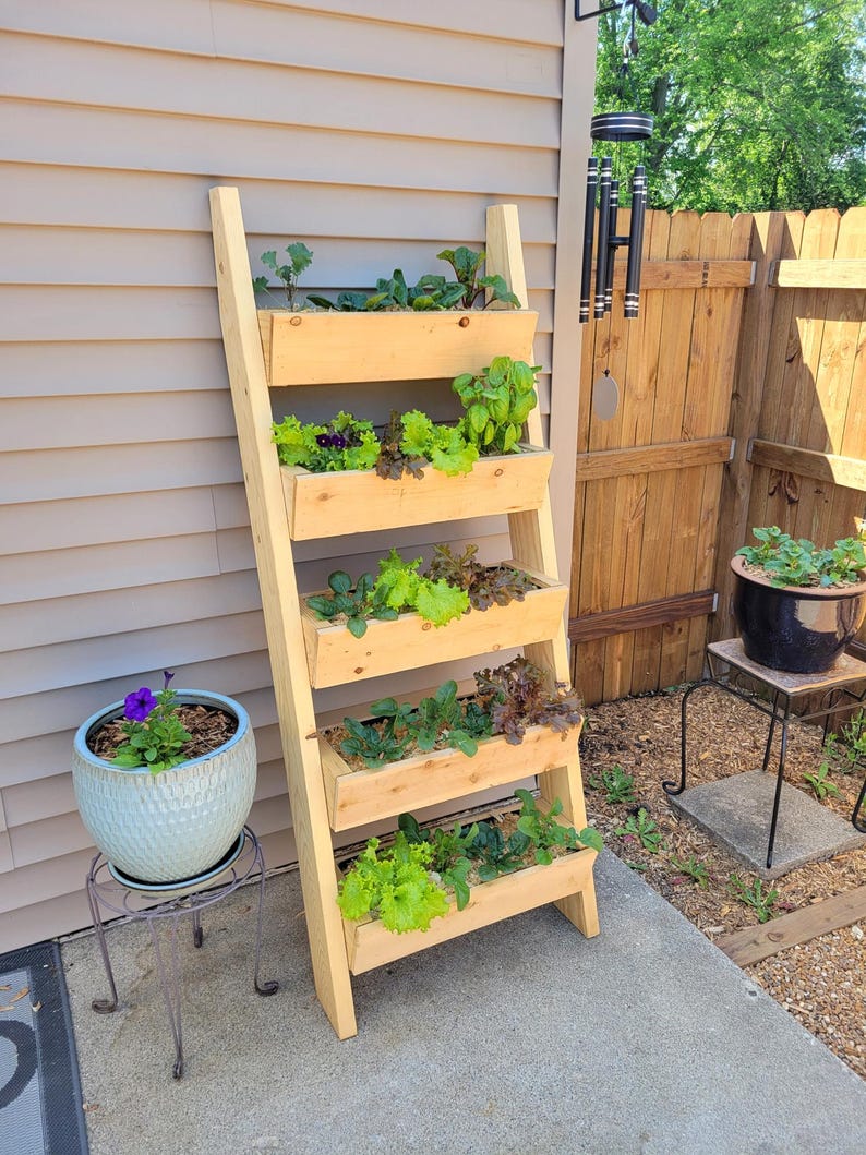 Tiered Vertical Planter Box Plans: Ladder Herb Garden (PDF File) - Etsy
