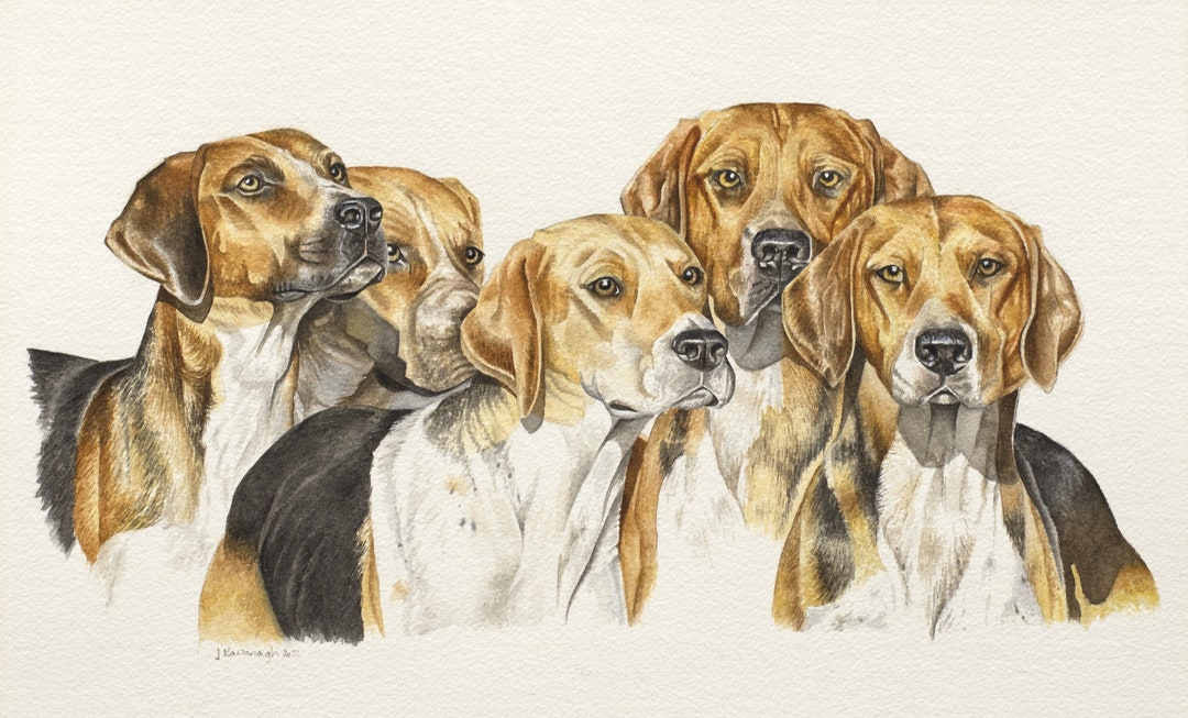 Foxhound Art Print Hound Lover Art for Hunting Lover Wall Art ...