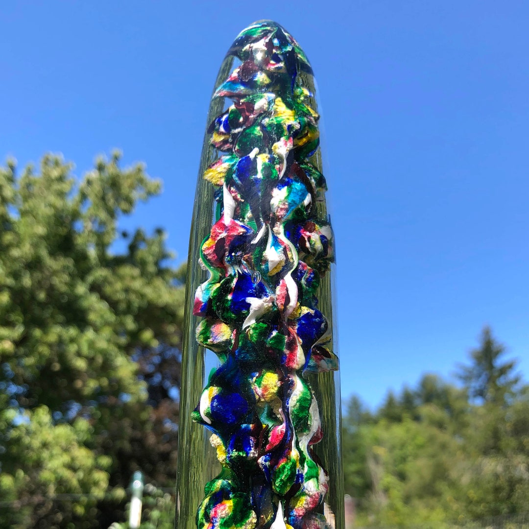 Antique Devils Fire Tower - Bohemian Art Glass Obelisk Paperweight ...