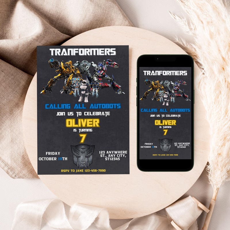 Transformers Invite - Etsy