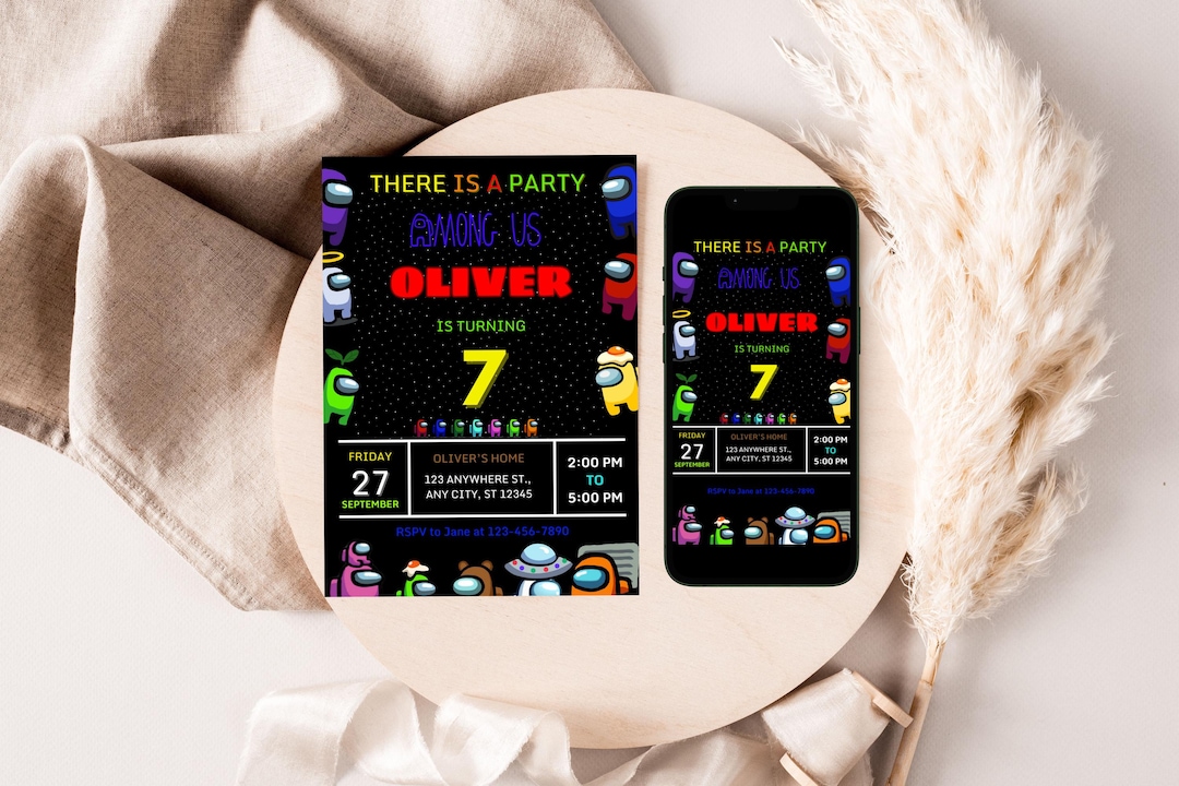 Among Us Birthday Invitation Crewmate Party Invitation Template ...