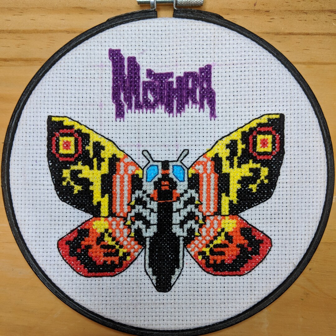 PDF Mothra Cross-stitch PATTERN Kaiju Monster Moth Japan Japanese ...