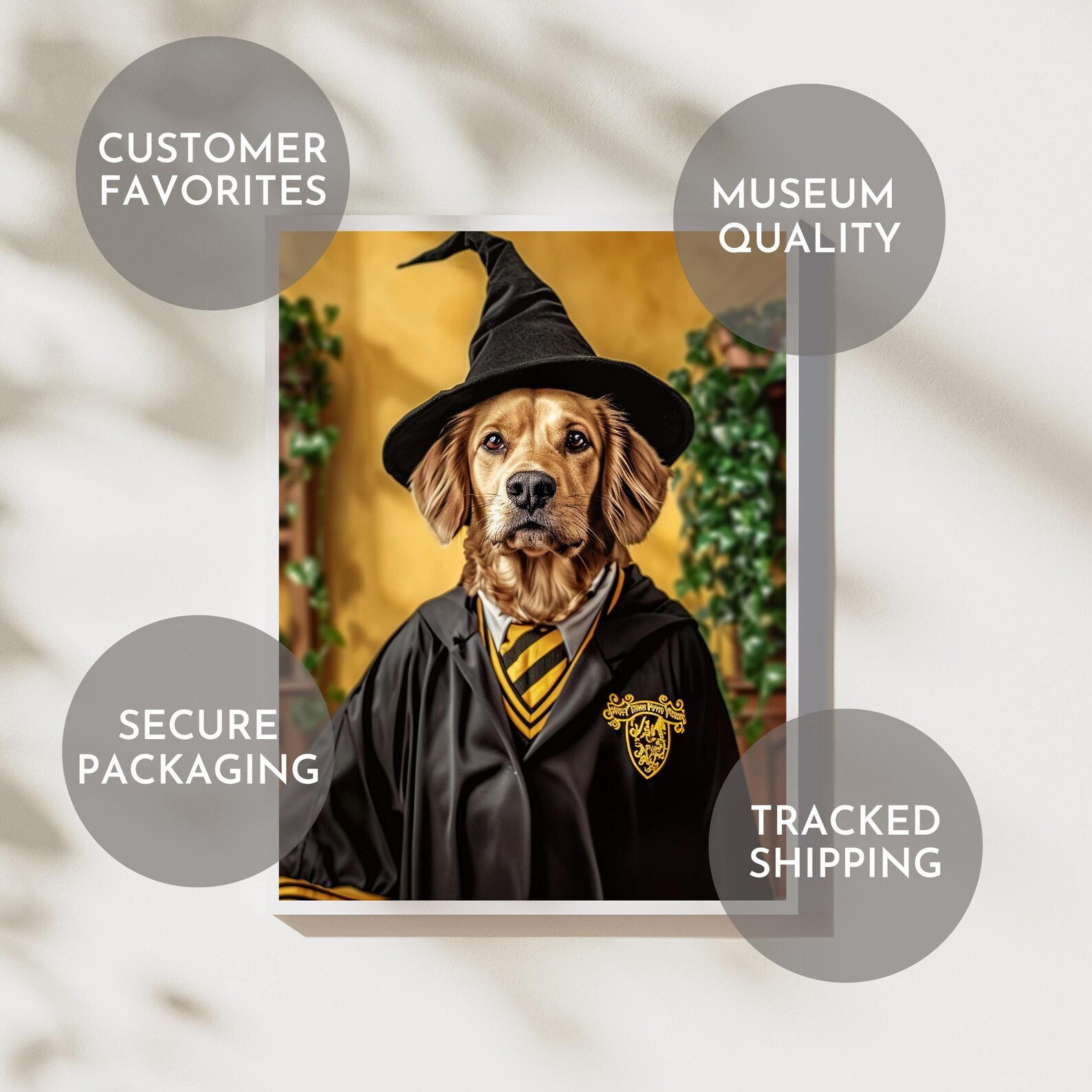 Personalized Wizard Pet Portrait From Photo, Magical Print Pet Portrait ...