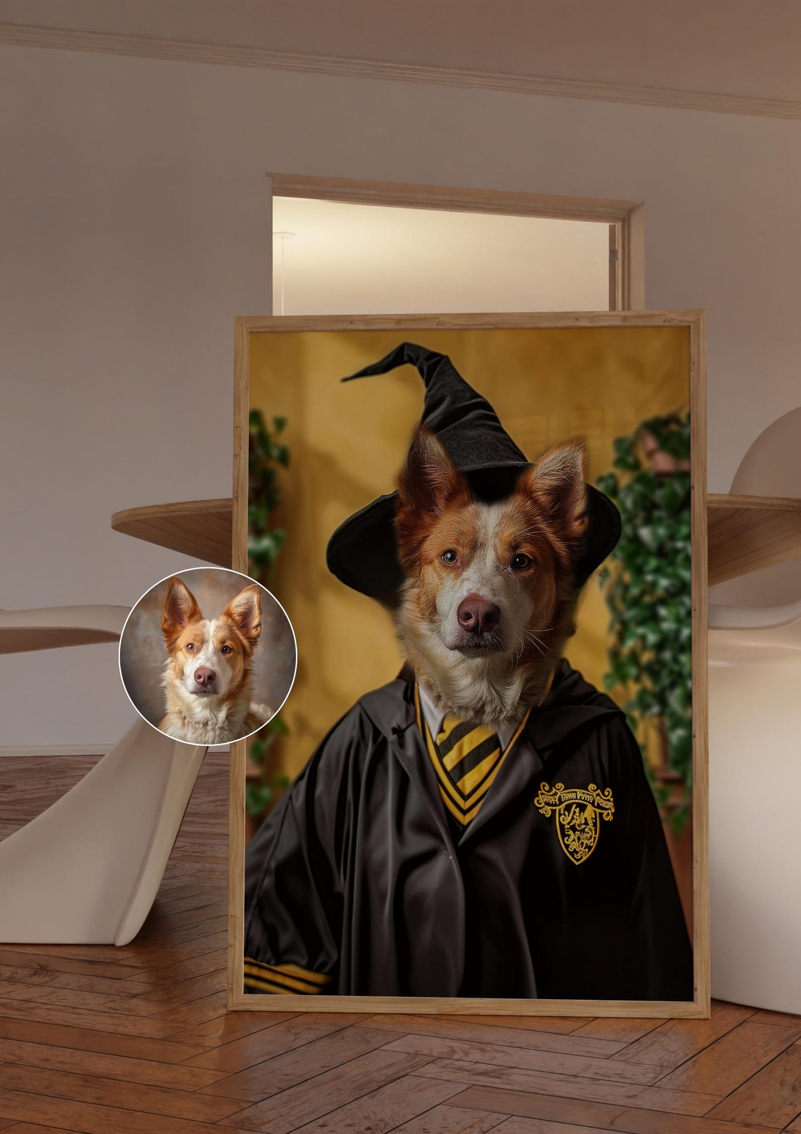 Personalized Wizard Pet Portrait From Photo, Magical Print Pet Portrait ...