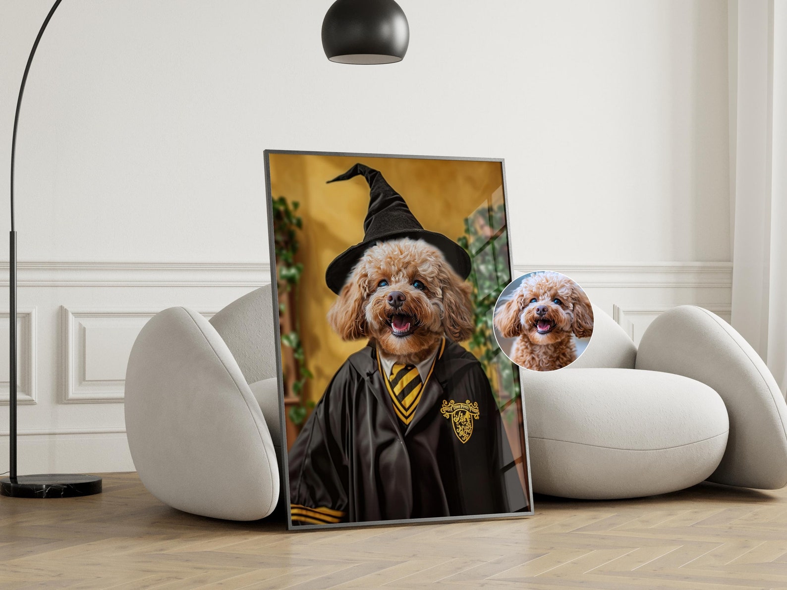 Personalized Wizard Pet Portrait From Photo, Magical Print Pet Portrait ...
