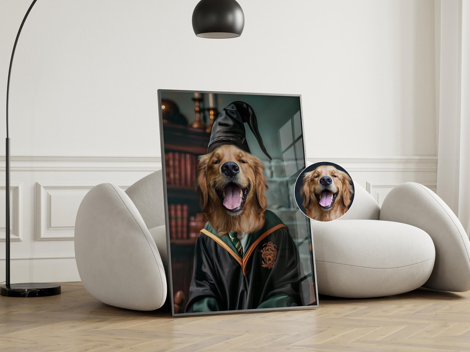 Magical Wizard Pet Portrait, Wizard Custom Poster, Personalized Pet ...
