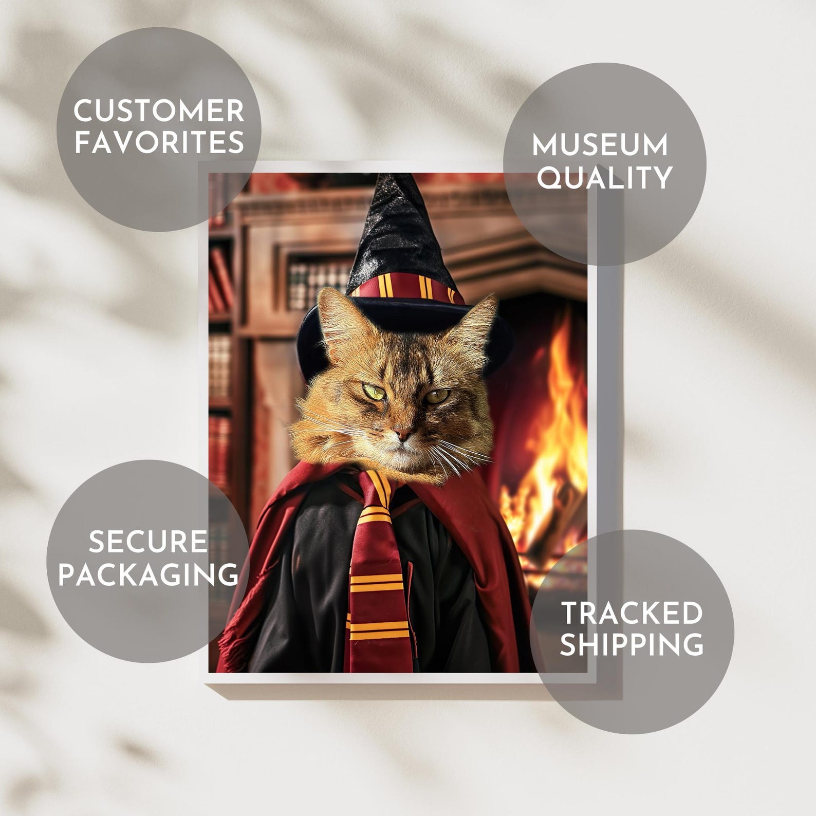 Custom Wizard Pet Portrait, Wizard School Pet Print, Magical Pet Poster ...