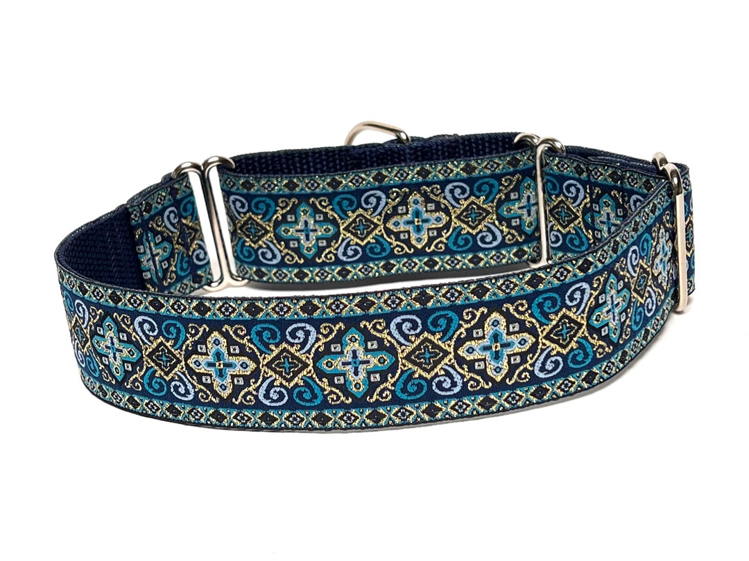 Elegant Medieval Renaissance Martingale Collar in Metallic Navy Blue ...