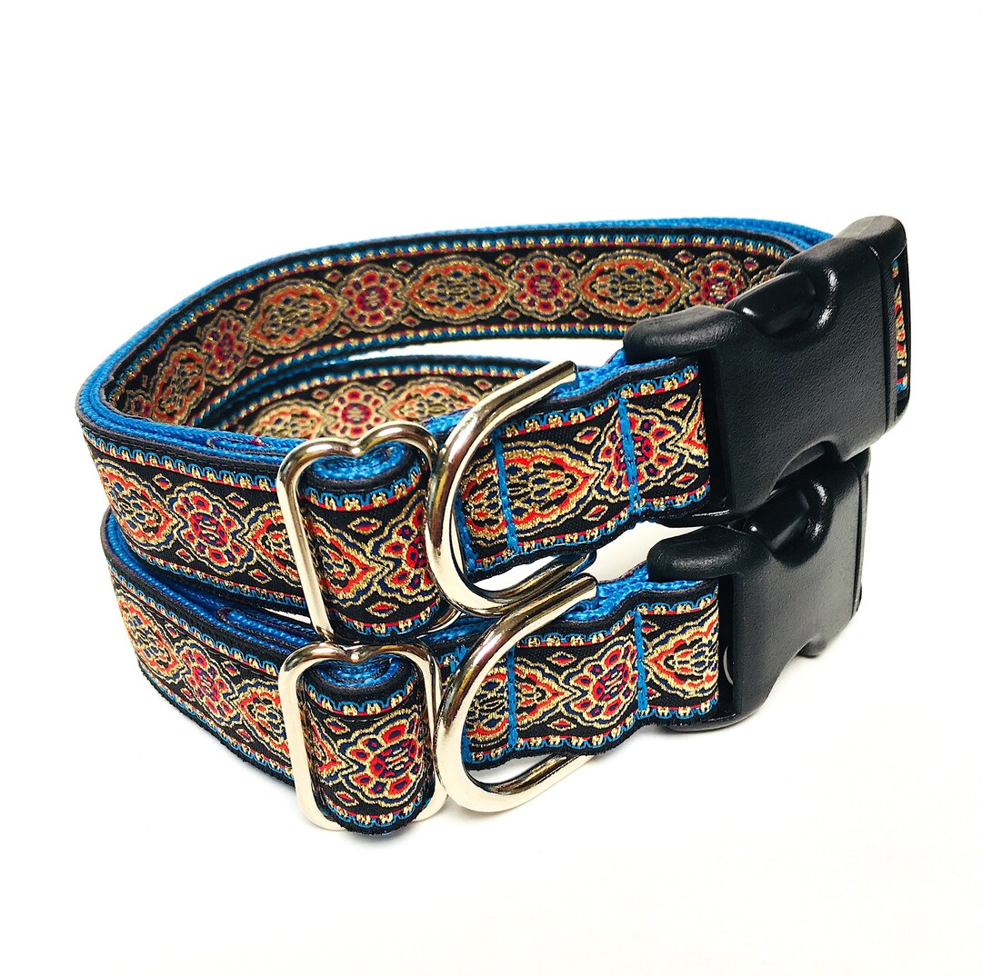 Blue Metallic Dog Collar With Buckle in Medieval Renaissance Style ...