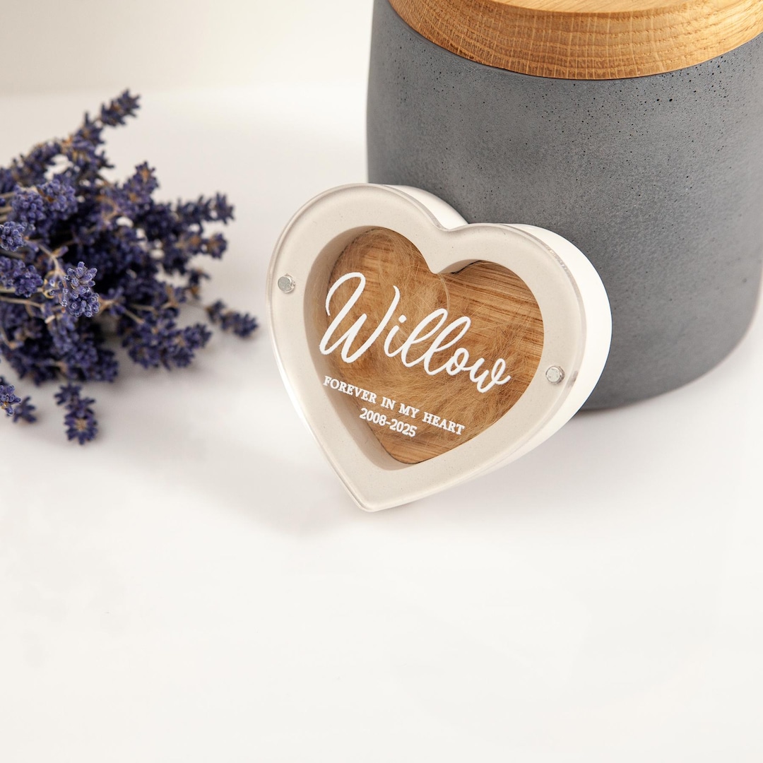 Dog Fur Keepsake, Pet Hair Memorial Heart Box : Cat Remembrance Gifts ...