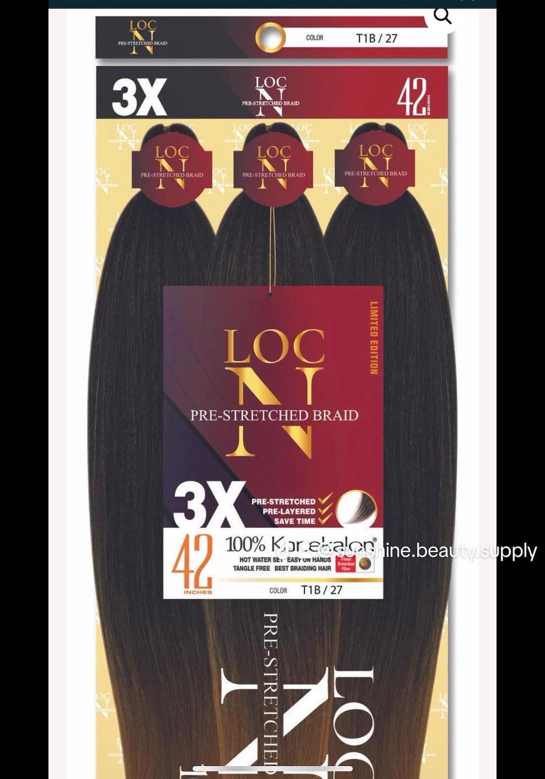 3X Pre- Stretched 42" Braiding Hair Color 1B - Etsy