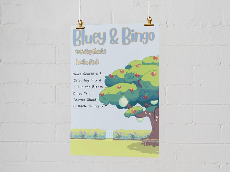Kids Bluey & Bingo Party Activity Book. Party Games. Brain Break. Fun ...