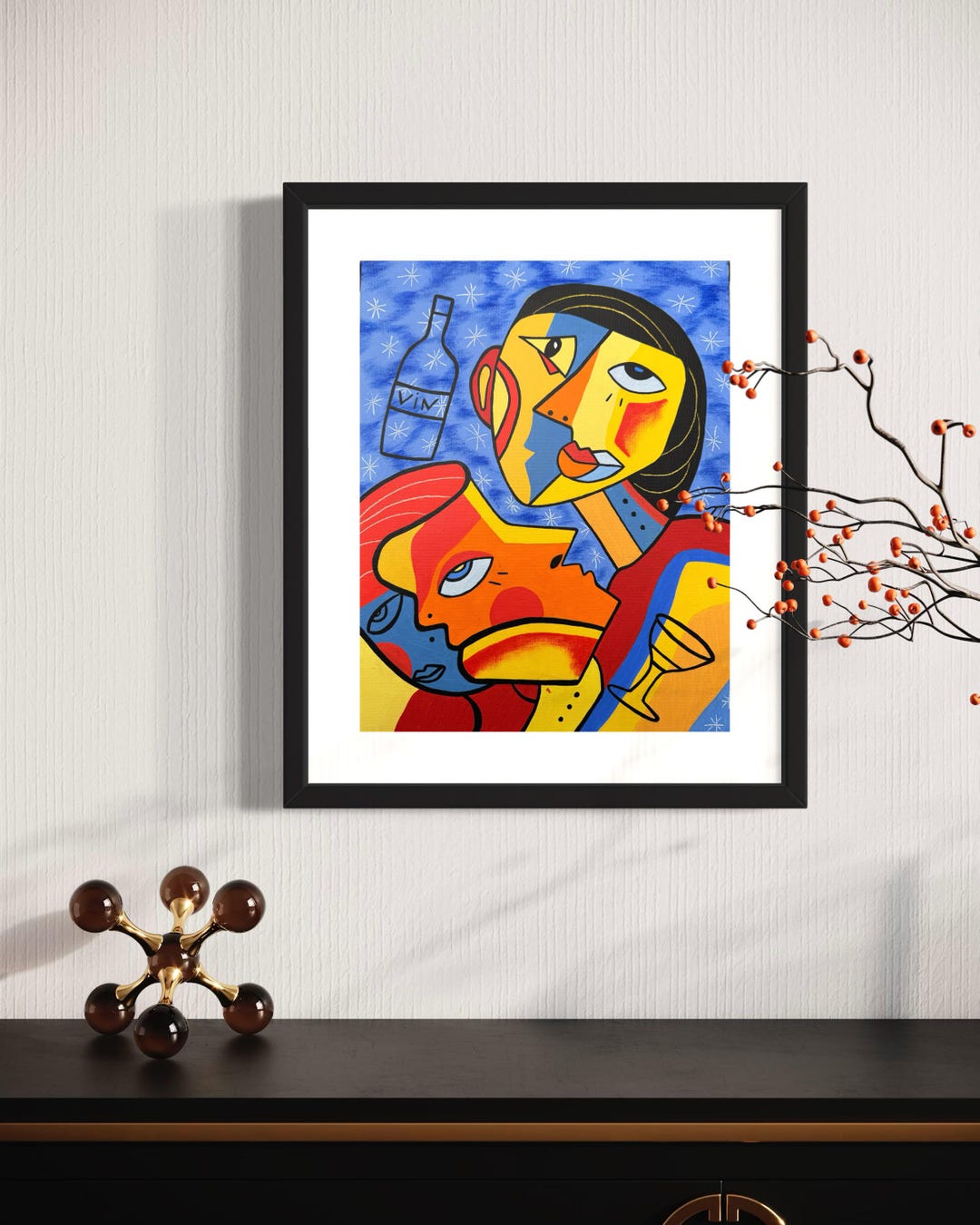Original Cubism Acrylic Painting on Canvas: Modern Abstract Art, 11x14 ...